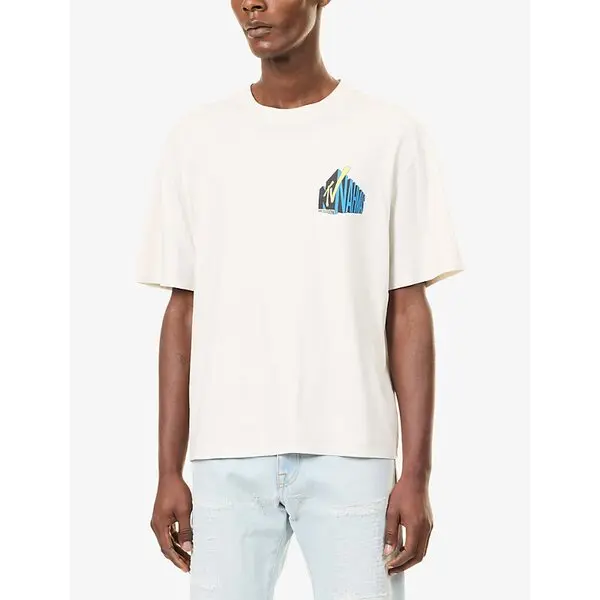 NAHMIAS Tv Logo-print Boxy Cotton T-shirt