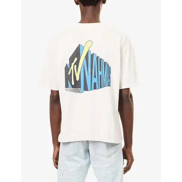 NAHMIAS Tv Logo-print Boxy Cotton T-shirt