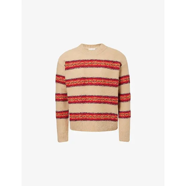 Dries Van Noten Master Striped Alpaca And Wool-blend Jumper