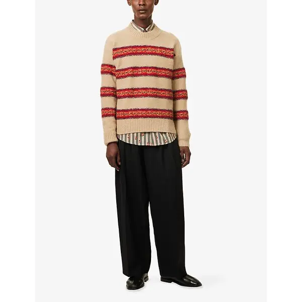 Dries Van Noten Master Striped Alpaca And Wool-blend Jumper