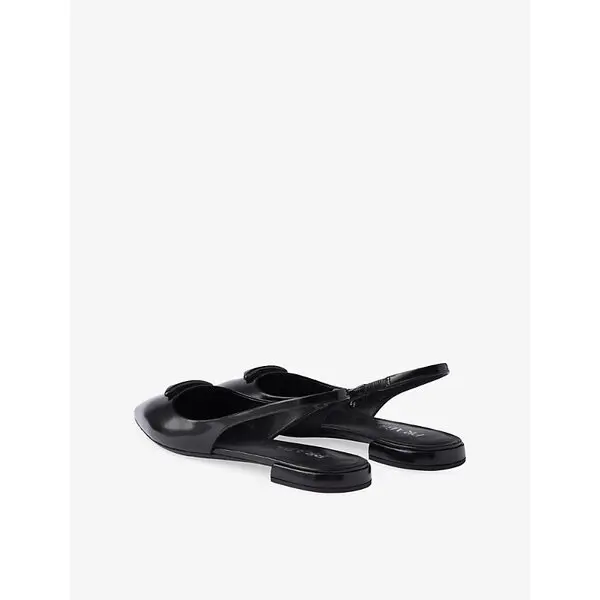 Prada Brushed Leather Ballerina Slingbacks