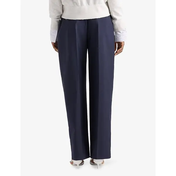 Prada Tapered-leg Mid-rise Wool-blend Trousers