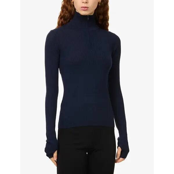 THE FRANKIE SHOP Sade Zipped Wool-blend Jumper