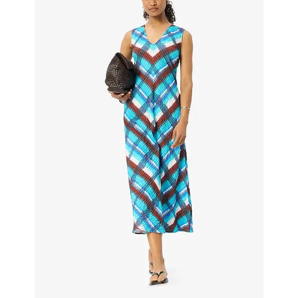 Whistles Checked Cotton Midi Dress - Multi-coloured