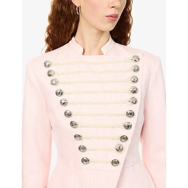 JADED LONDON Military Lace-embroidered Cotton-blend Jacket