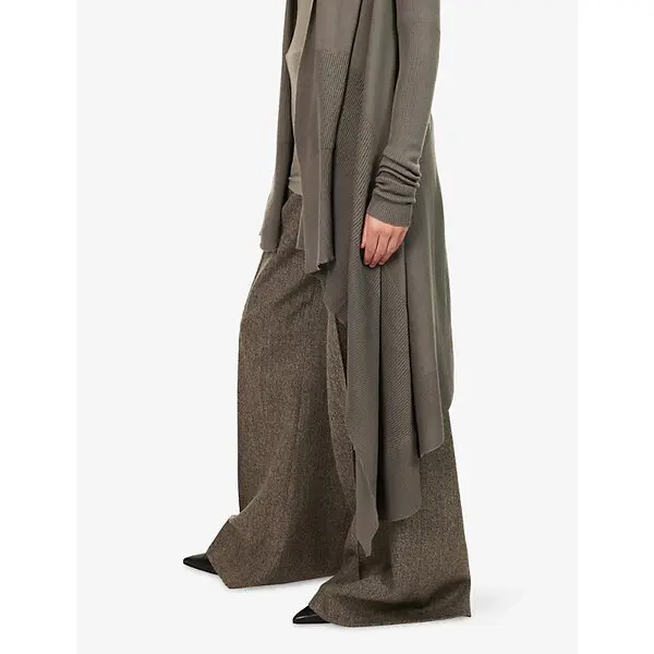 Rick Owens Draped Long Wool Cardigan
