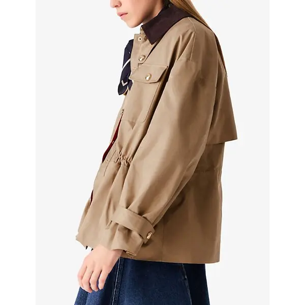 Maje Corduroy-collar Chest-pocket Cotton-blend Jacket