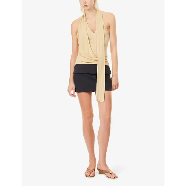 BELLE ANNA Duo Draped Wool-blend Top