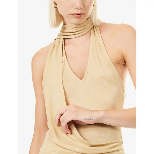 BELLE ANNA Duo Draped Wool-blend Top
