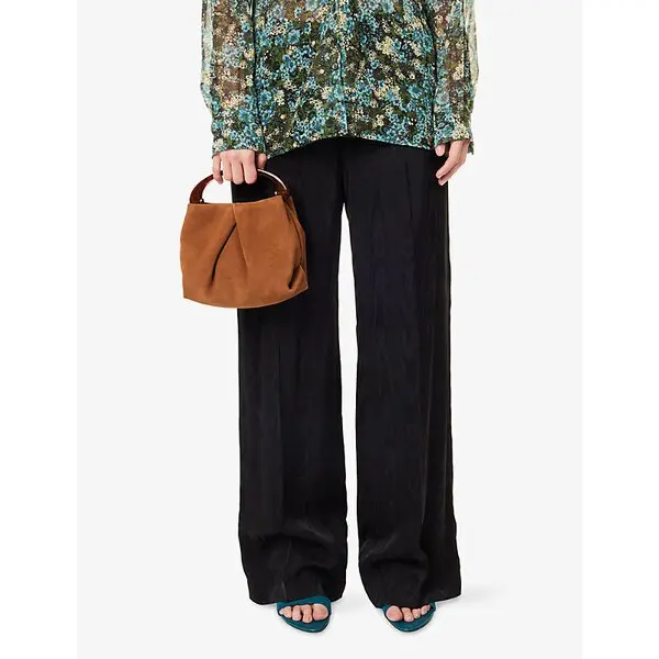 Dries Van Noten Suede Top-handle Bag - Tan