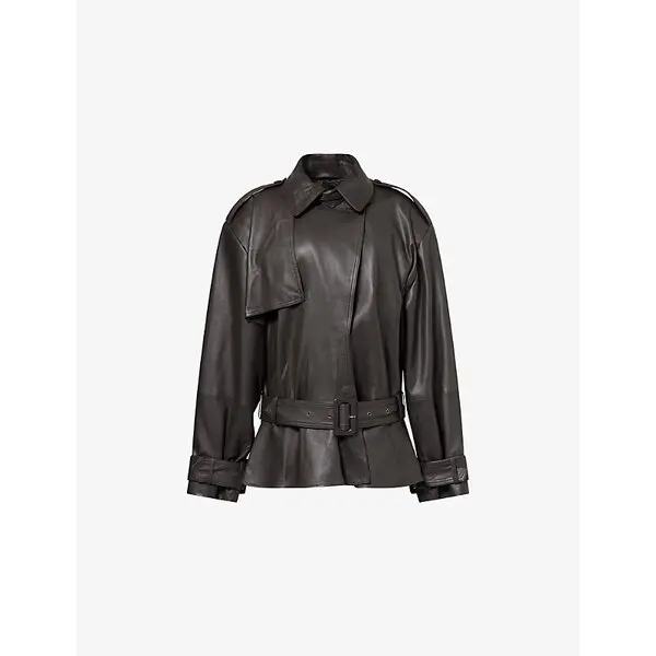 ROTATE BY BIRGER CHRISTENSEN Relaxed-fit Leather Biker Jacket