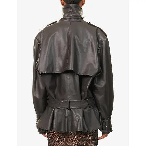 ROTATE BY BIRGER CHRISTENSEN Relaxed-fit Leather Biker Jacket