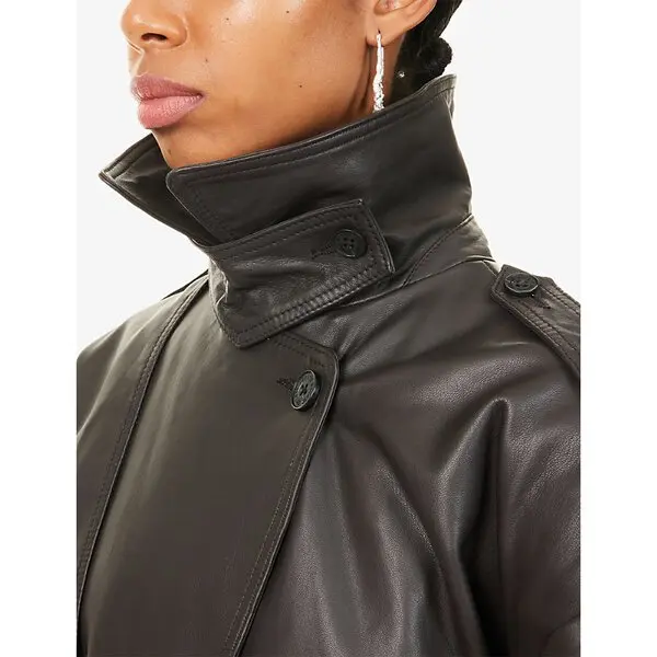 ROTATE BY BIRGER CHRISTENSEN Relaxed-fit Leather Biker Jacket