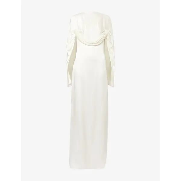 Stella McCartney Draped Cape Satin-crepe Gown