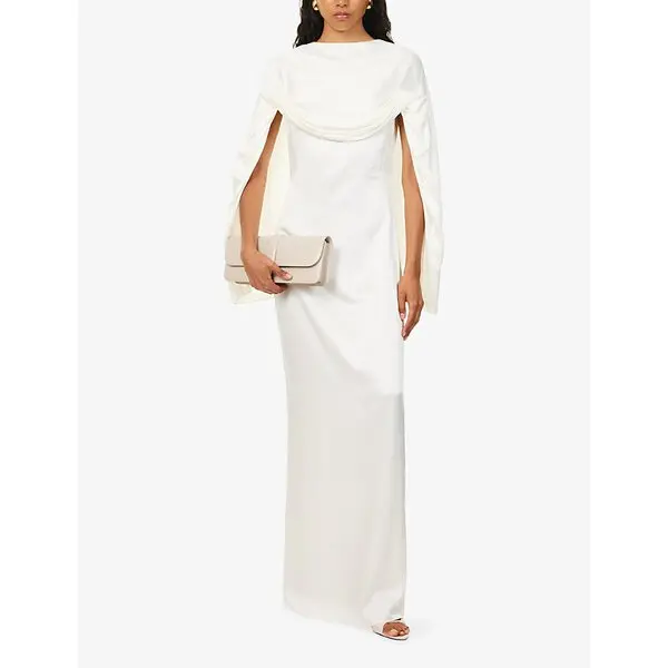 Stella McCartney Draped Cape Satin-crepe Gown