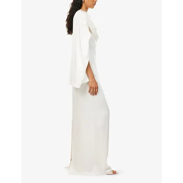 Stella McCartney Draped Cape Satin-crepe Gown