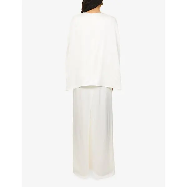 Stella McCartney Draped Cape Satin-crepe Gown