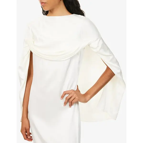 Stella McCartney Draped Cape Satin-crepe Gown