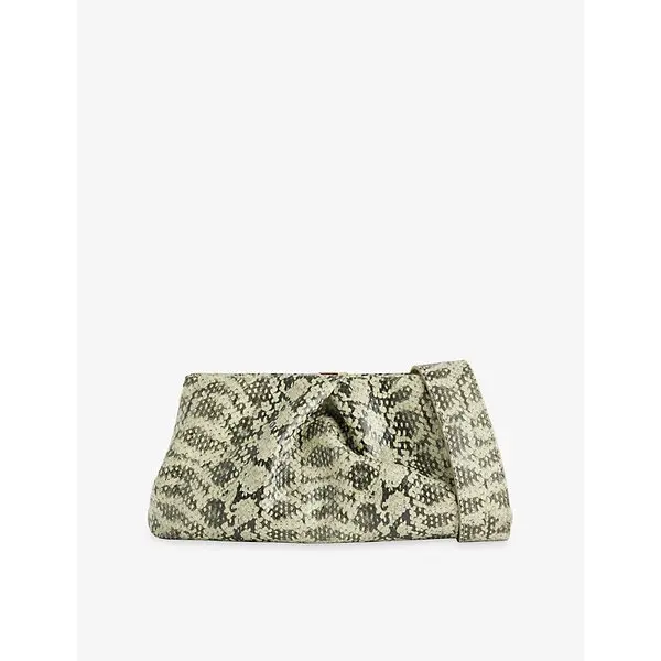 Dries Van Noten Snake-effect Small Pouch - Mint
