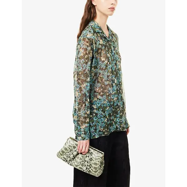 Dries Van Noten Snake-effect Small Pouch