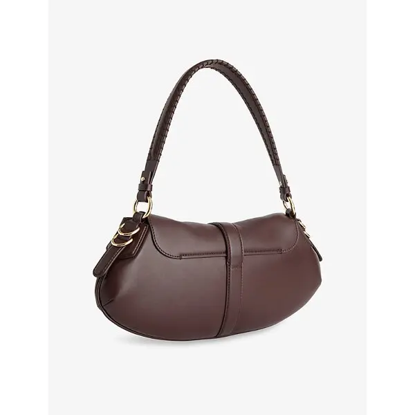 GANNI B-kat Leather Shoulder Bag - Chicory Coffee