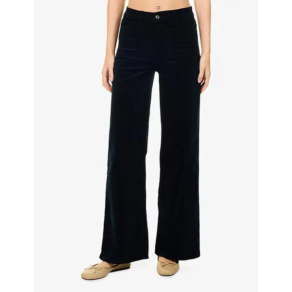 FRAME Palazzo Wide-leg Cotton-blend Corduroy Trousers - Navy