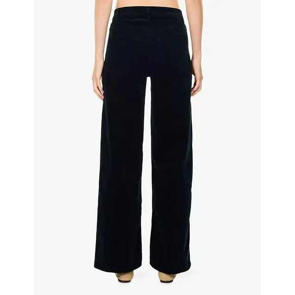 FRAME Palazzo Wide-leg Cotton-blend Corduroy Trousers - Navy