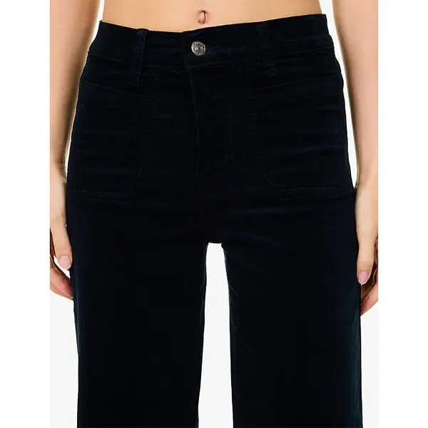 FRAME Palazzo Wide-leg Cotton-blend Corduroy Trousers - Navy