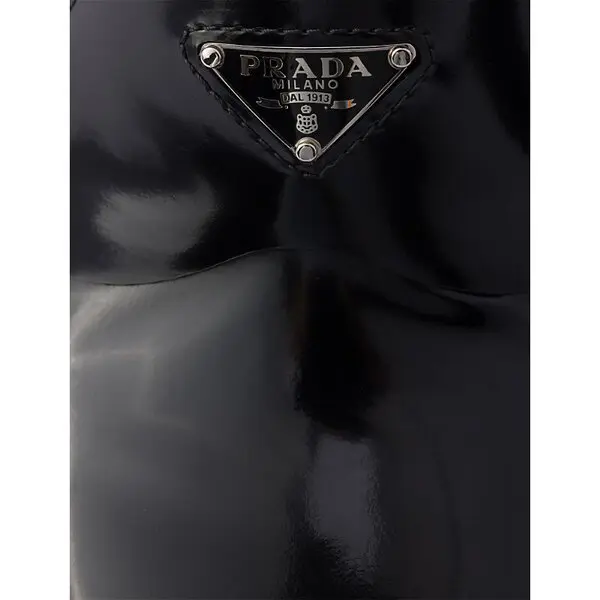 Prada Brushed Leather Heeled Loafers