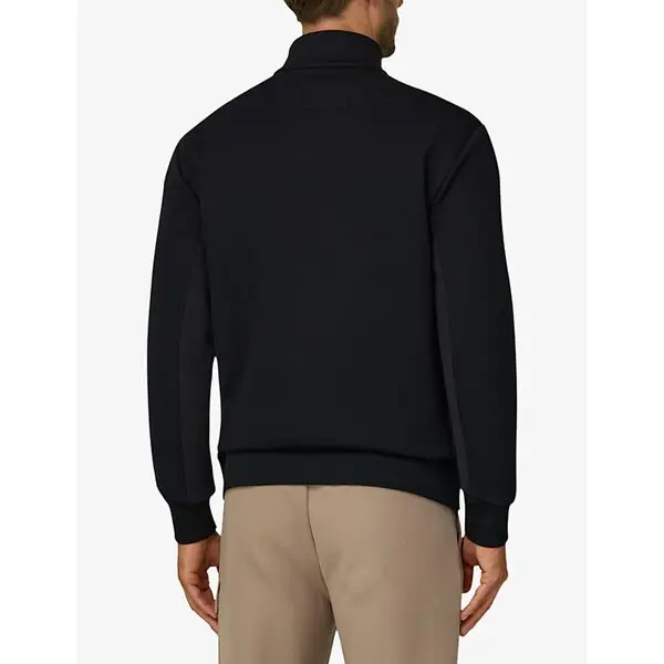 Boggi Milano Patch-pocket Zipped Cotton-blend Sweatshirt