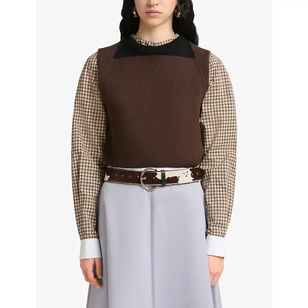 Marni Contrast Neck Panel Knitted Vest