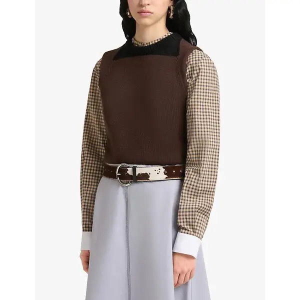 Marni Contrast Neck Panel Knitted Vest