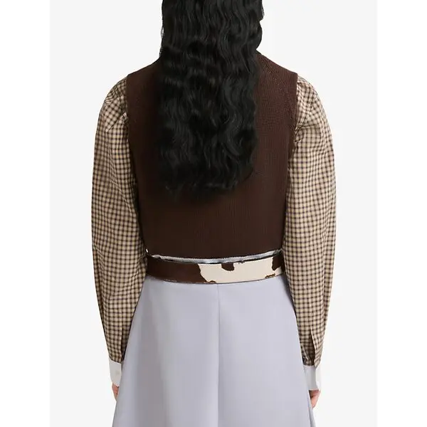 Marni Contrast Neck Panel Knitted Vest