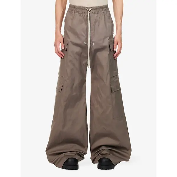 Rick Owens Cargobelas Flared Cotton Cargo Trousers