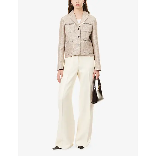 ME+EM Cropped Patch-pocket Cotton-blend Jacket