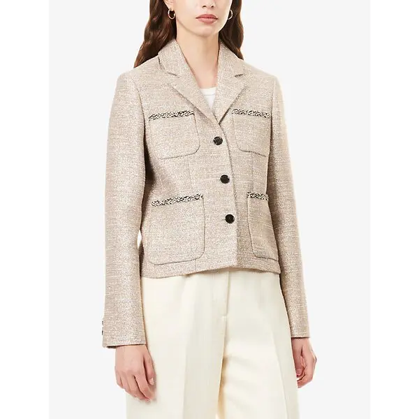 ME+EM Cropped Patch-pocket Cotton-blend Jacket