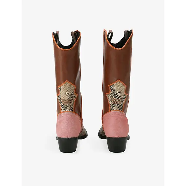 Kurt Geiger Leather And Suede Western Boots