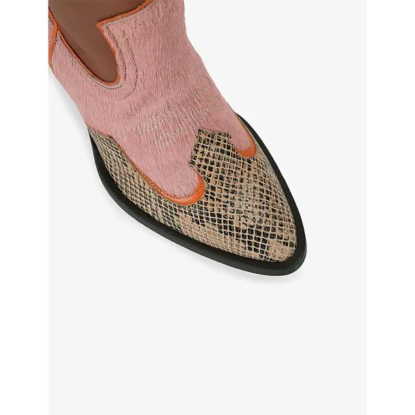 Kurt Geiger Leather And Suede Western Boots
