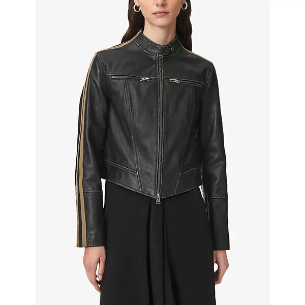 ALLSAINTS Tiggy High-neck Leather Jacket