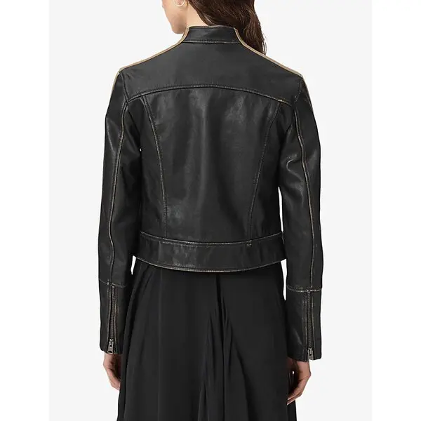ALLSAINTS Tiggy High-neck Leather Jacket