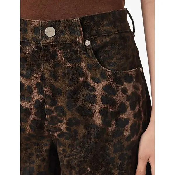 ALLSAINTS Sadie Leopard-print Barrel-leg Denim Jeans