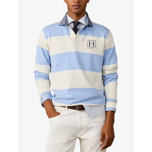 HACKETT Heritage H-stripe Cotton Rugby Shirt