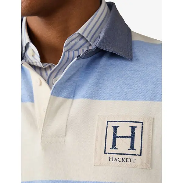 HACKETT Heritage H-stripe Cotton Rugby Shirt