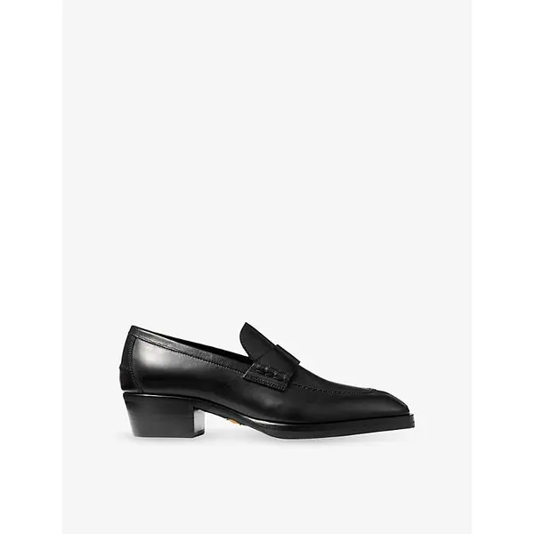 JIMMY CHOO Leather Loafers With Penny Tab