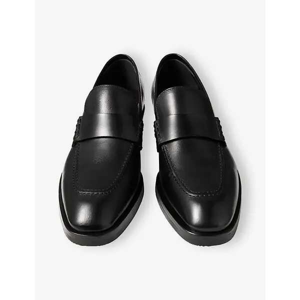 JIMMY CHOO Leather Loafers With Penny Tab