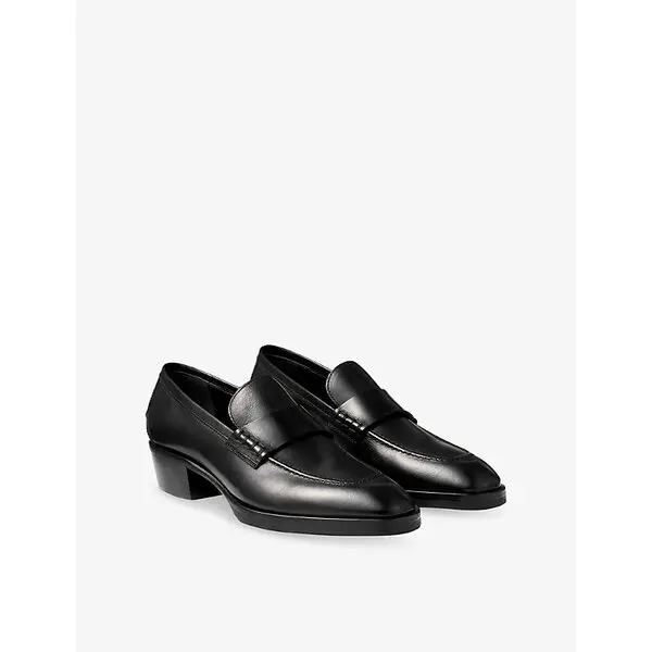 JIMMY CHOO Leather Loafers With Penny Tab