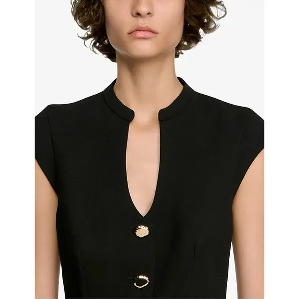 Sandro Buttoned Peplum Woven Top