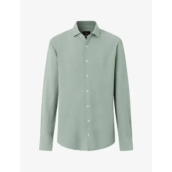 HACKETT  Textured Tailored-fit Cotton Shirt - Spring Green