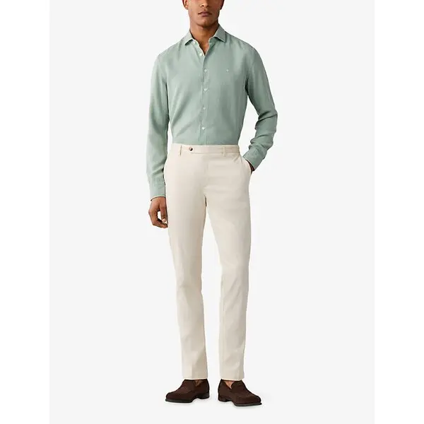 HACKETT  Textured Tailored-fit Cotton Shirt - Spring Green
