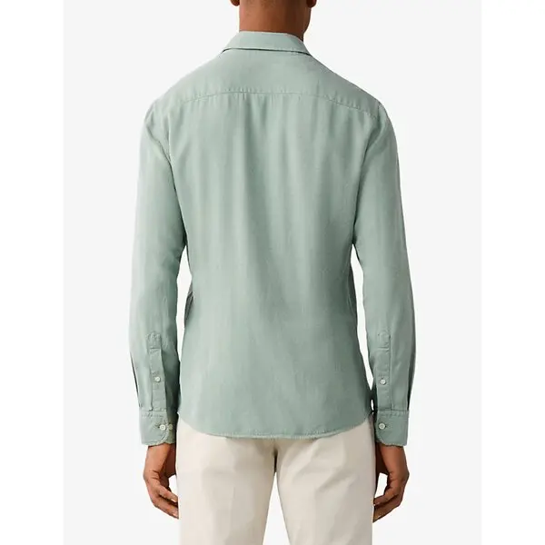HACKETT  Textured Tailored-fit Cotton Shirt - Spring Green